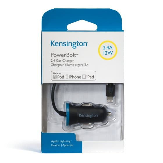 Kensington PowerBolt™ 2.4 Car Charger (Apple Lightning Cable) – LoBarn
